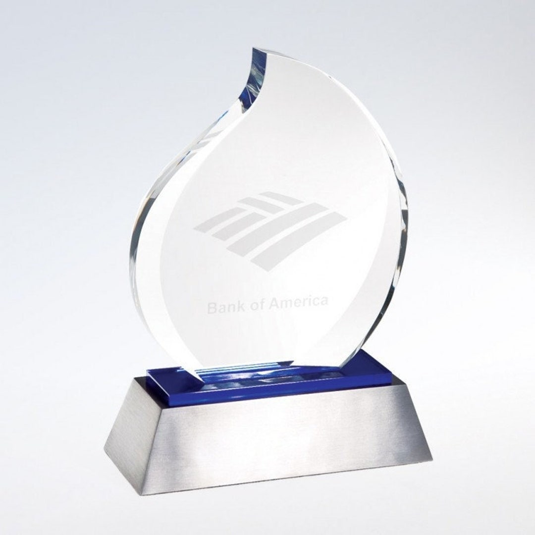 Personalized Engraved Flame Crystal Award, Crystal Award, Trophy ...