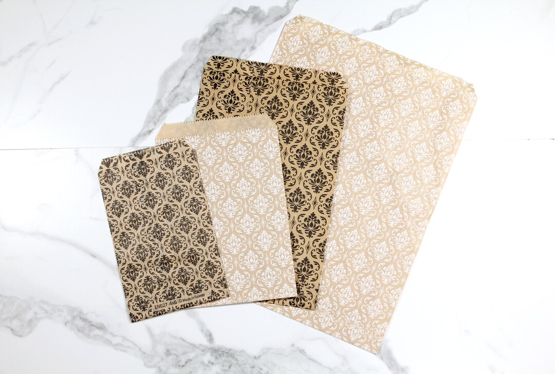 100 Pack Fancy Royal Flat Paper Gift Bags, Great for Packaging ...