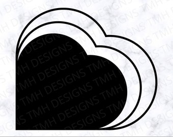 Scratchy Heart Digital Download Eps, Png, Svg, Dxf Cricut, Silhouette ...