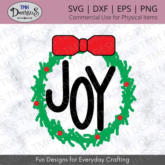 Christmas Wreath SVG Joy SVG Garland SVG Digital Download - Etsy