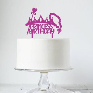Princess Birthday Cake Topper SVG - Happy Birthday SVG - Cake Topper ...