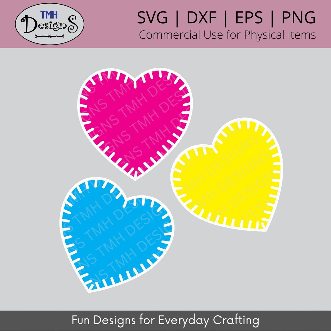 Hearts Stitched SVG - Sewing SVG - Needlepoint SVG - Digital Download ...