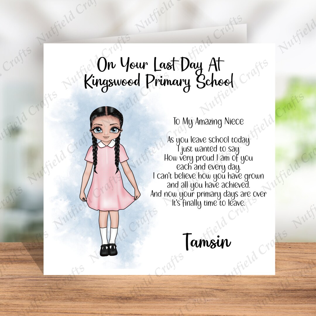 Personalised Year 6 Leavers' Card, Last Day of School, Primary, Single ...