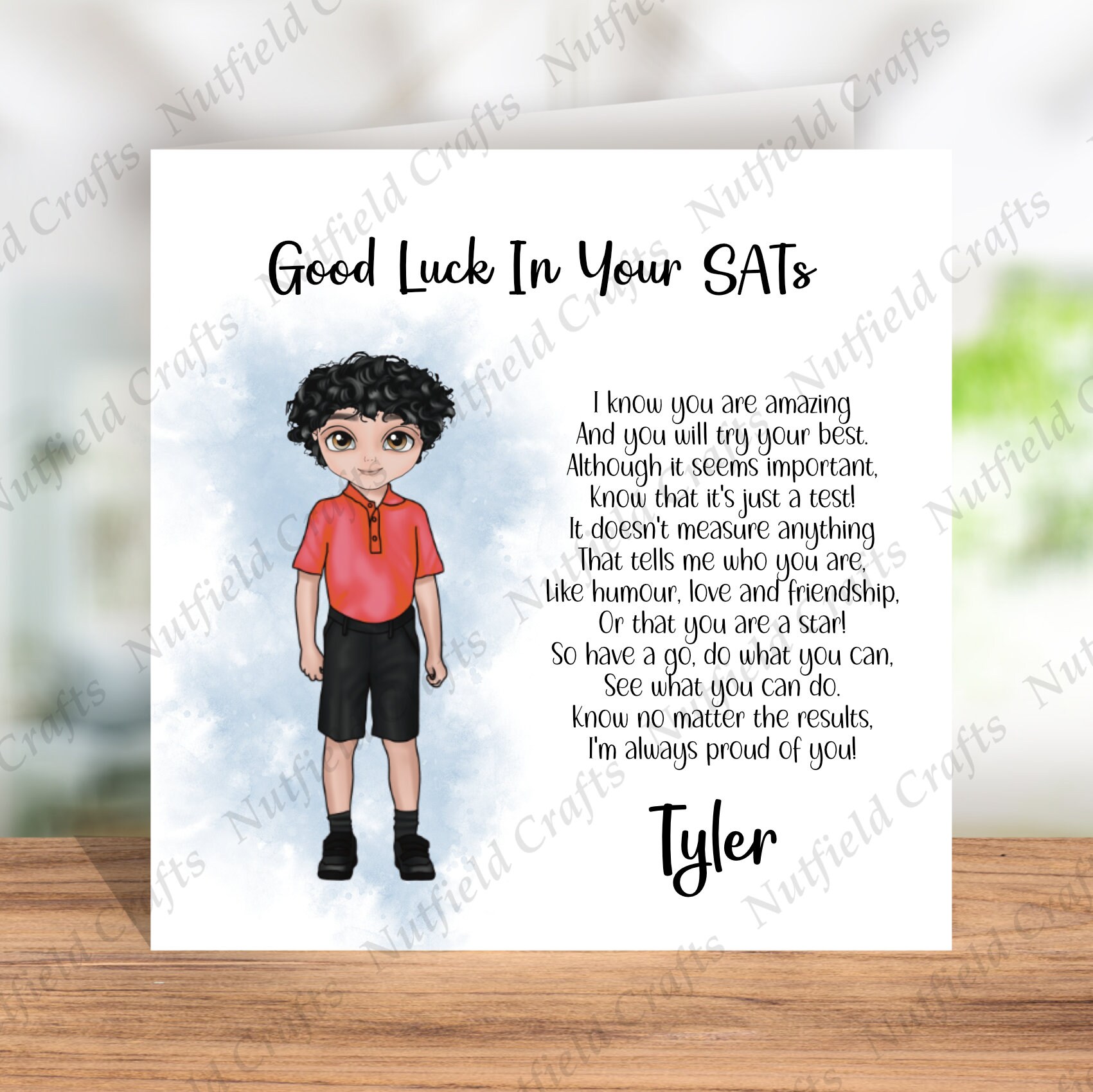 Sats Card, Good Luck Card, Primary School Exams Card, Sitting Sats, Boy ...