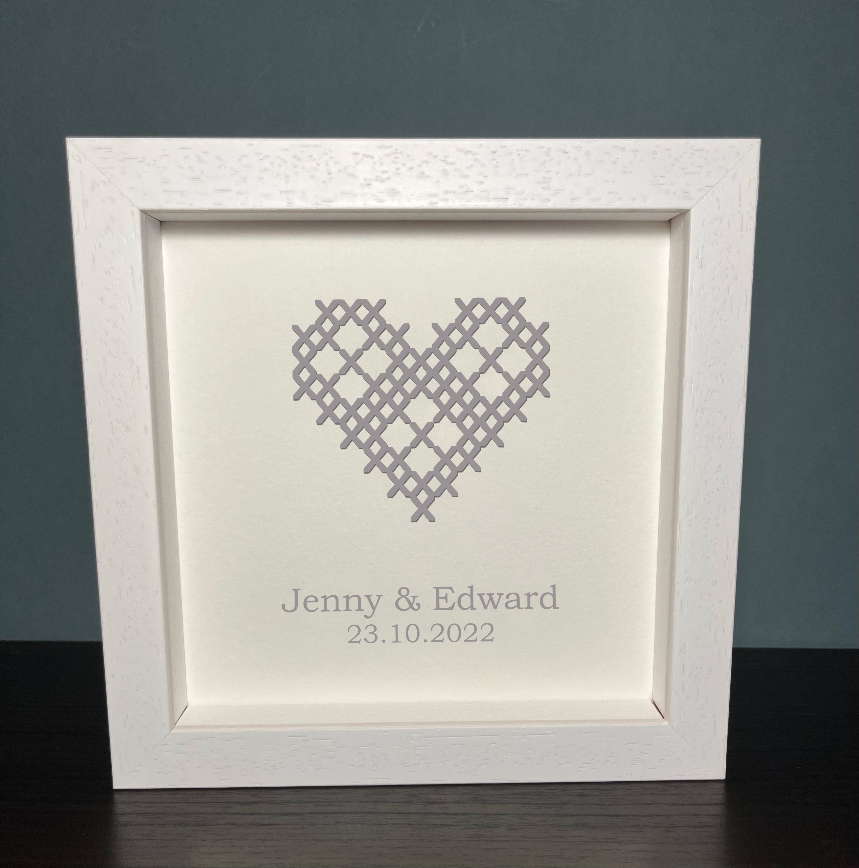 Anniversary Wedding Heart Cross Stitch Artwork - Etsy