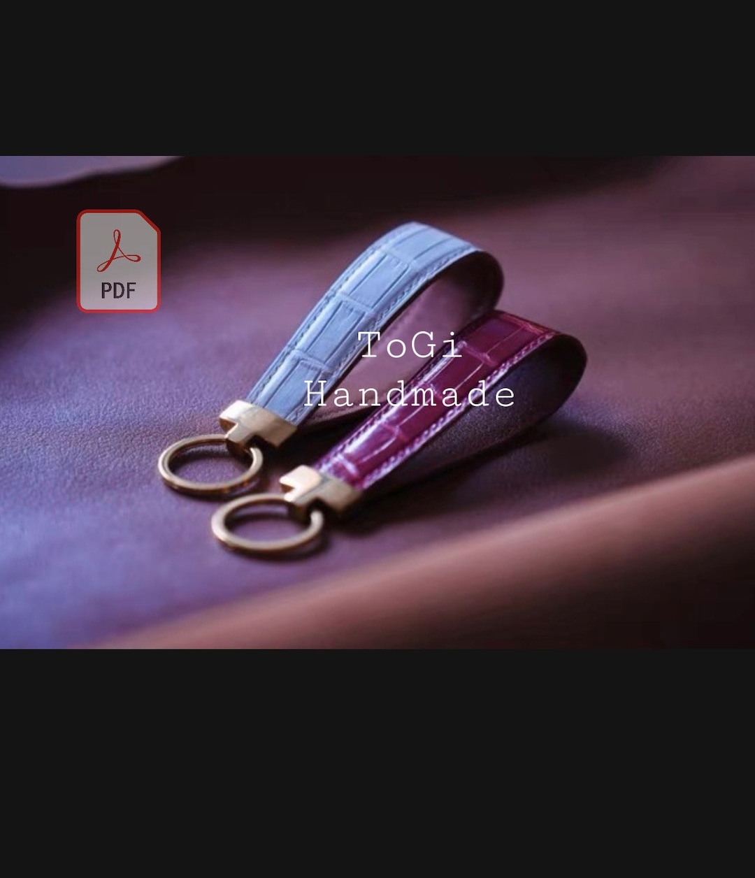 Pattern Leather Keychain, Leather Keychain, Keychain, PDF Keychain ...