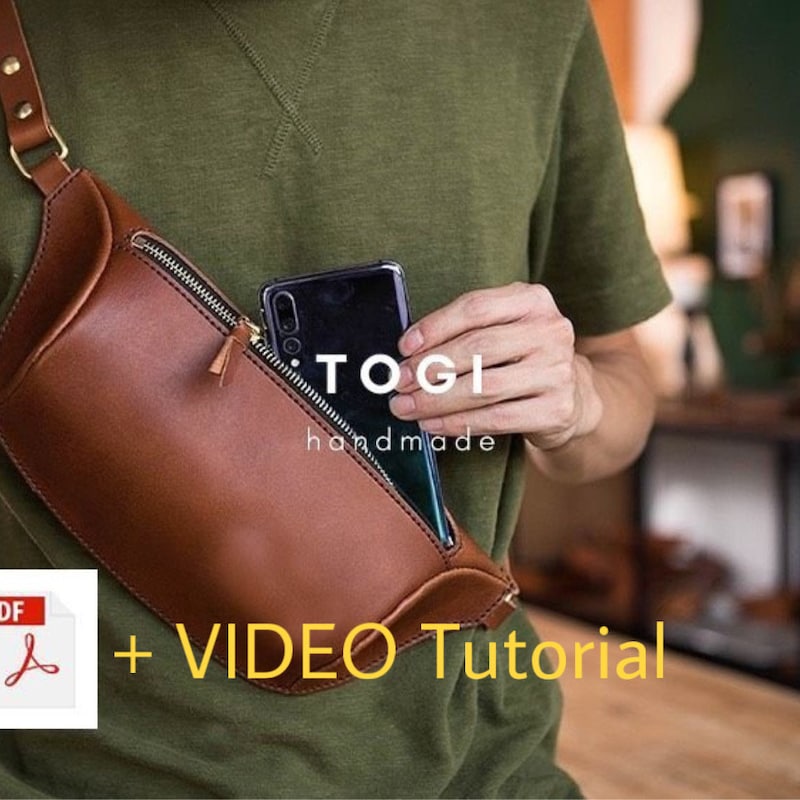 Leather Slim Sling Bag - Etsy