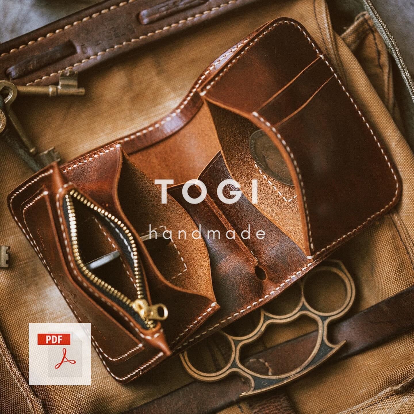 Pattern Leather Wallet Japanese Wallet PDF Short Wallet PDF - Etsy