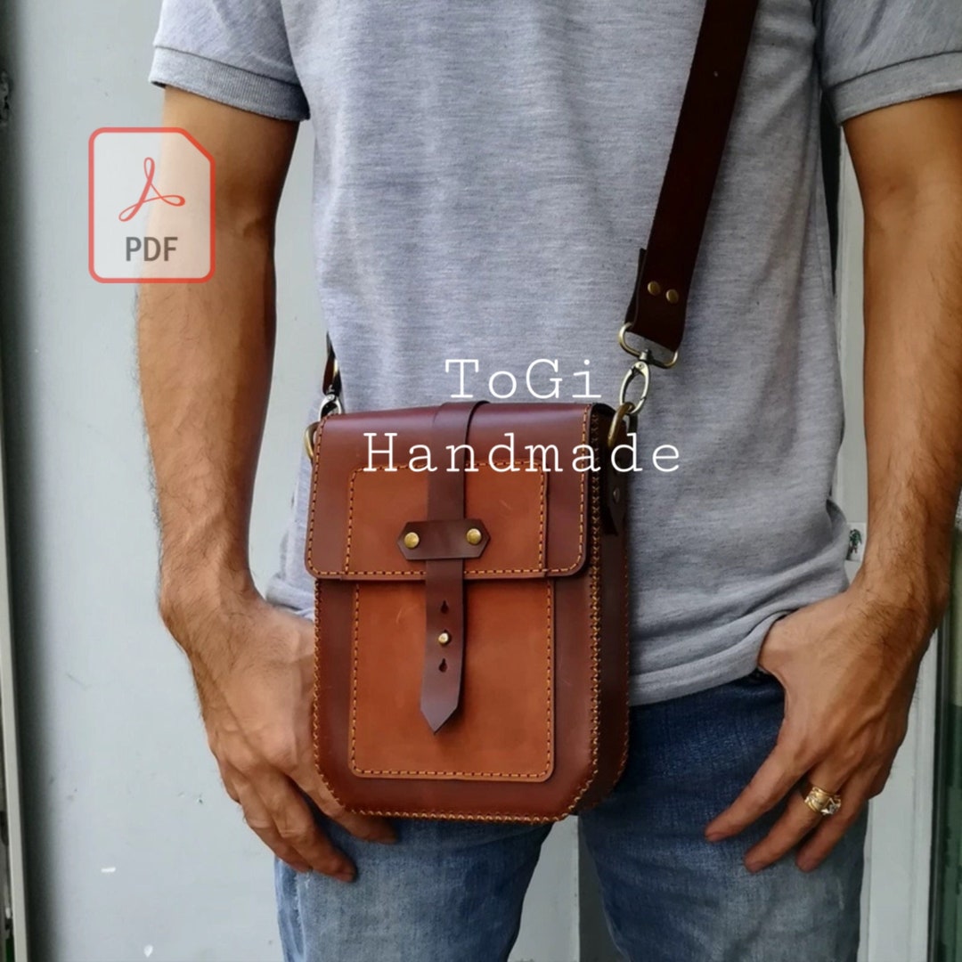 Leather Crossbody Bag Pattern: Sling Bag PDF Template (20x15x5cm) - Etsy