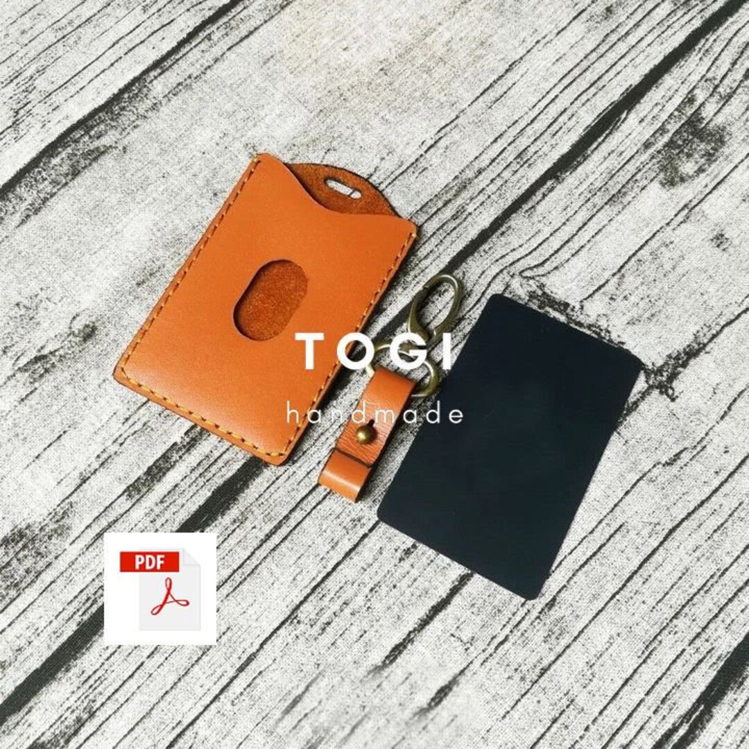 Pattern Leather ID Holder Card, Pass Holder, Badge Holder, Pattern ...