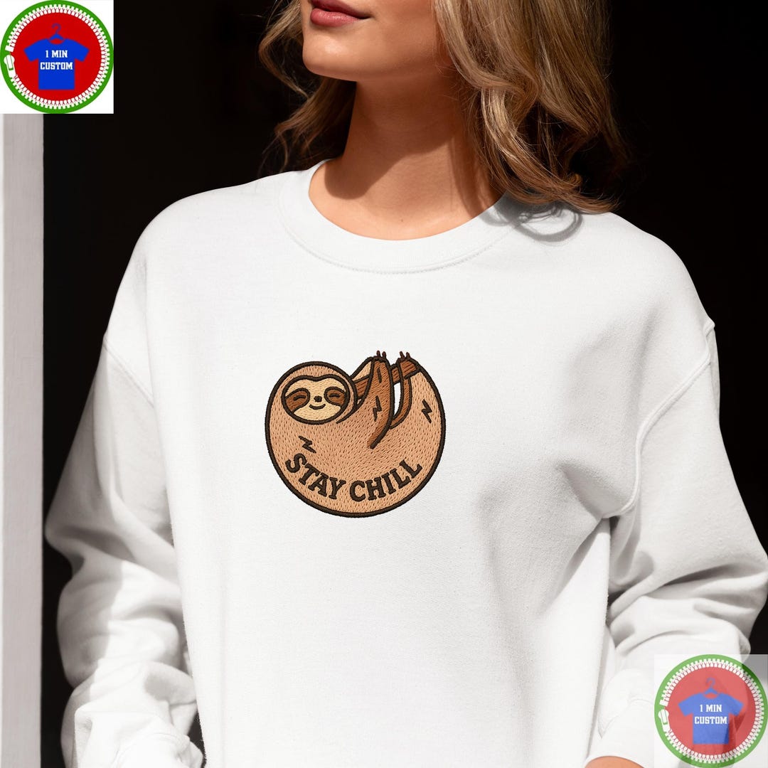 Embroidered Sloth Sweatshirt Halloween Sloth Hoodie Cute Funny Sloth ...