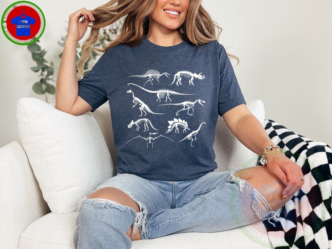 Dinosaur Shirt, Dinosaur Skeleton Shirt, Paleontology Shirt, Dino Trex ...