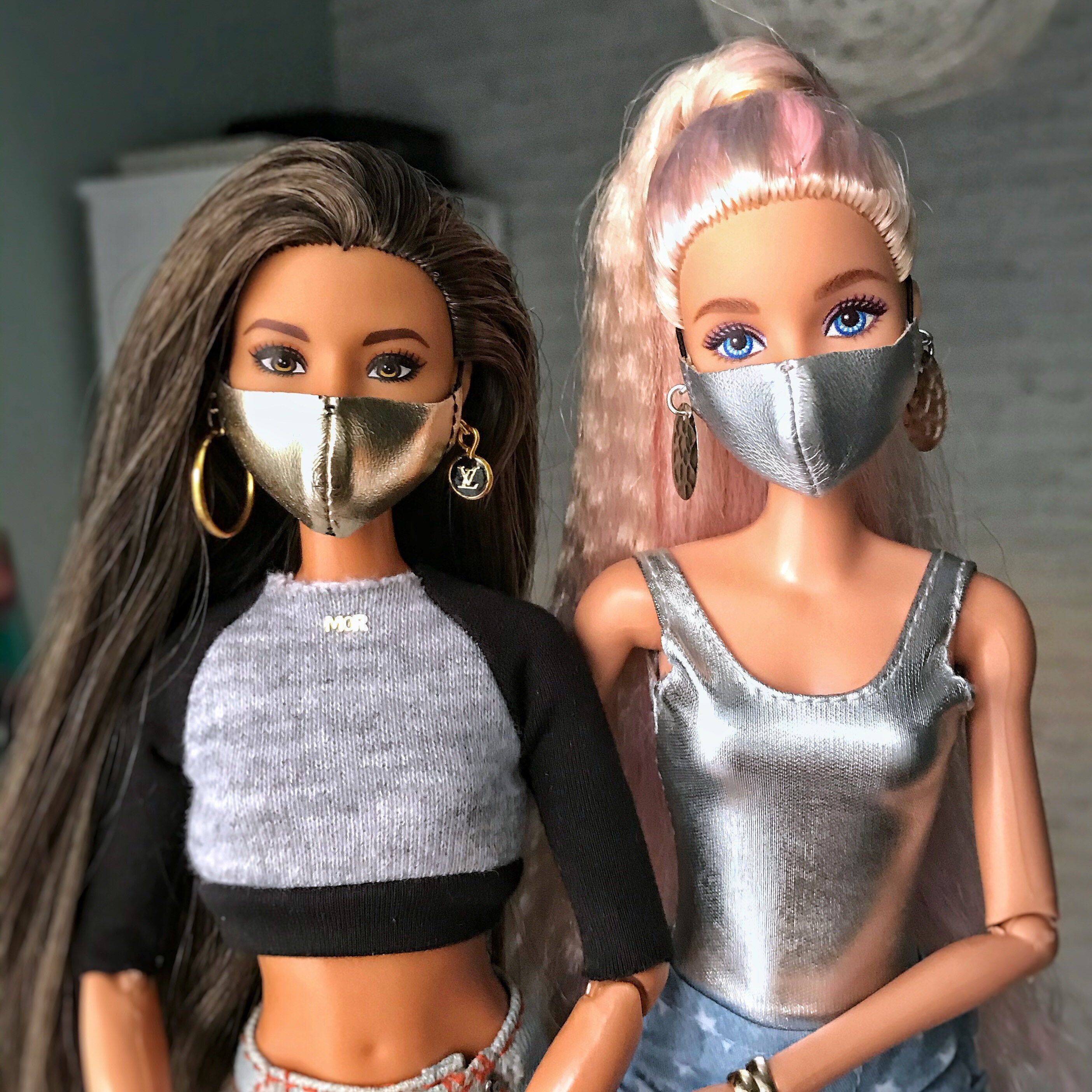 Miniature fashionable face mask for doll Barbie Poppy Parker | Etsy