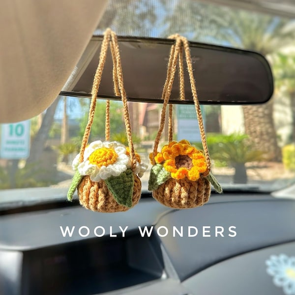 Crocheted Plant for Rearview Mirror - Etsy