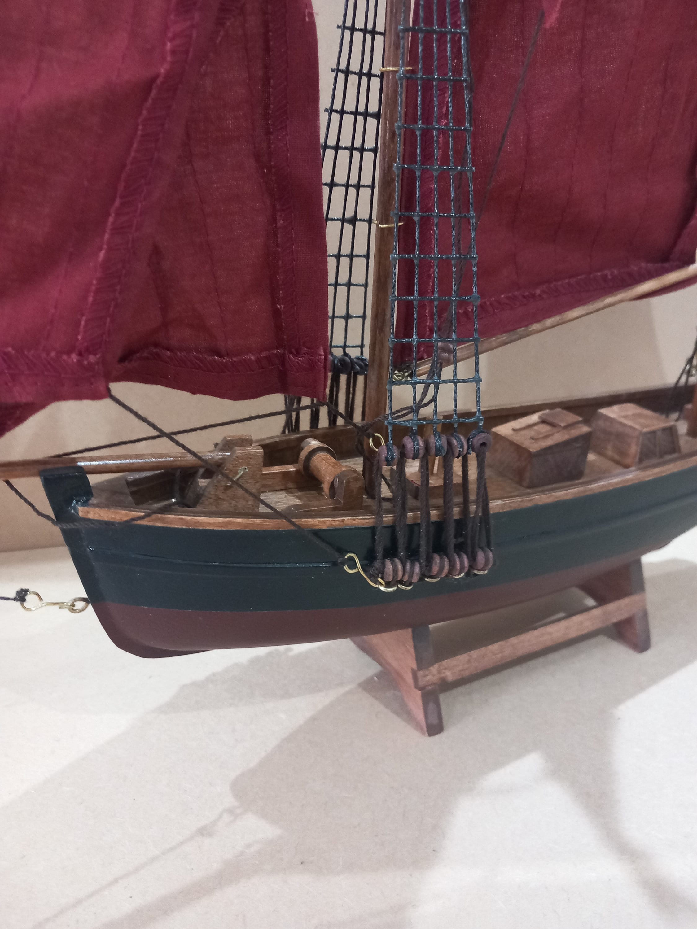 Hanah Detailed Model Brixham Trawler Cutter Sail Boat With Stand - Etsy