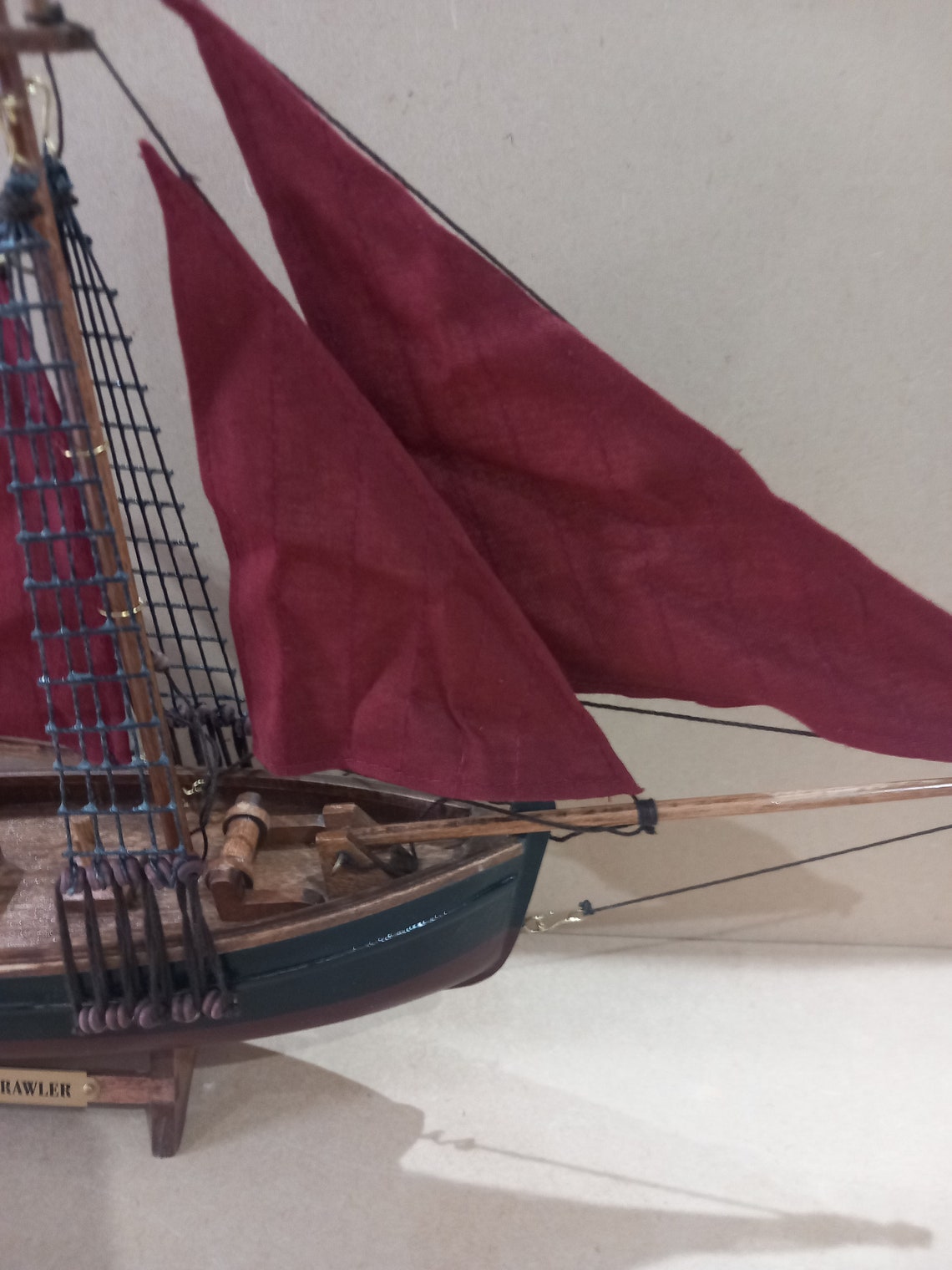 Hanah Detailed Model Brixham Trawler Cutter Sail Boat With Stand - Etsy