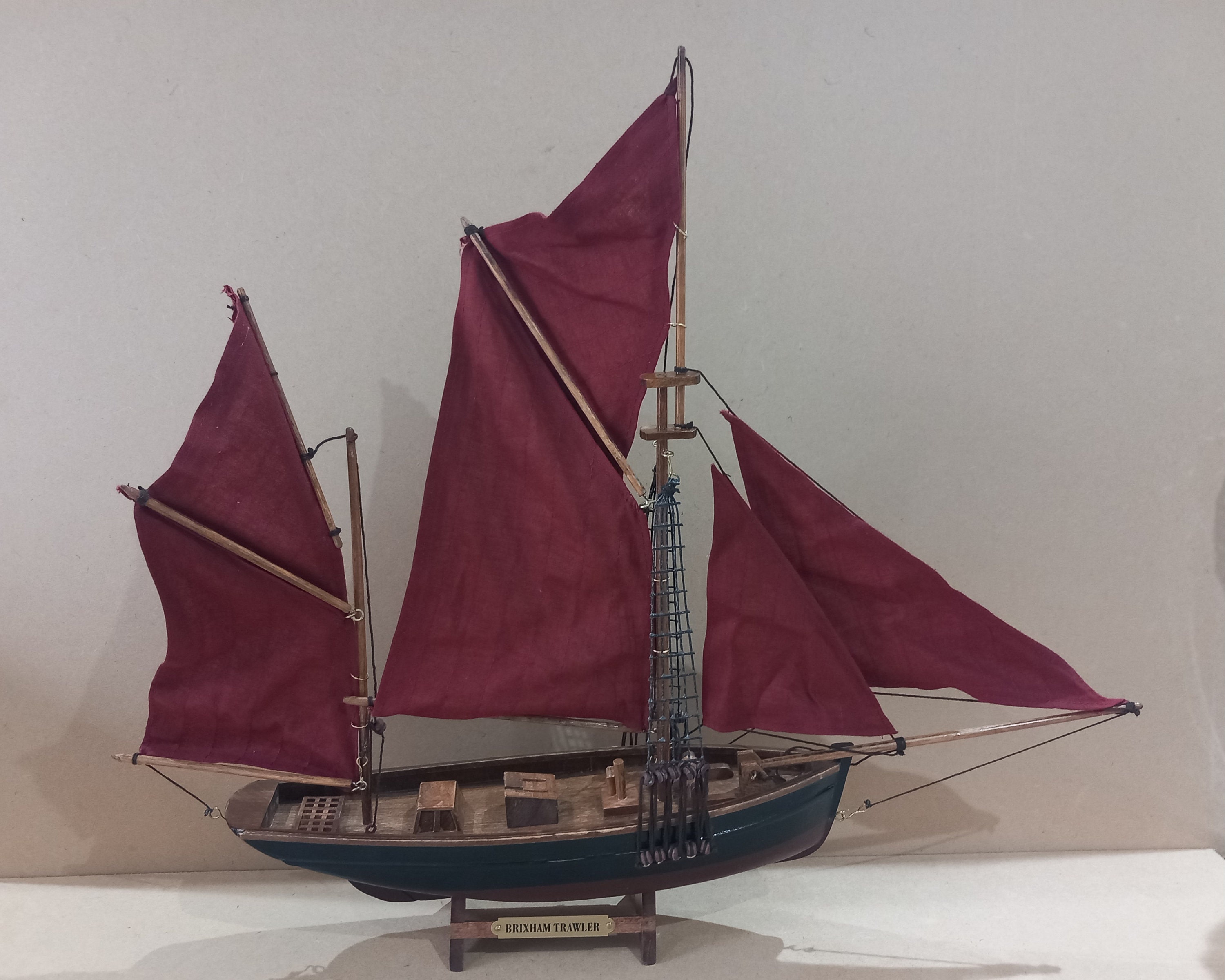 Hanah Detailed Model Brixham Trawler Cutter Sail Boat With Stand - Etsy
