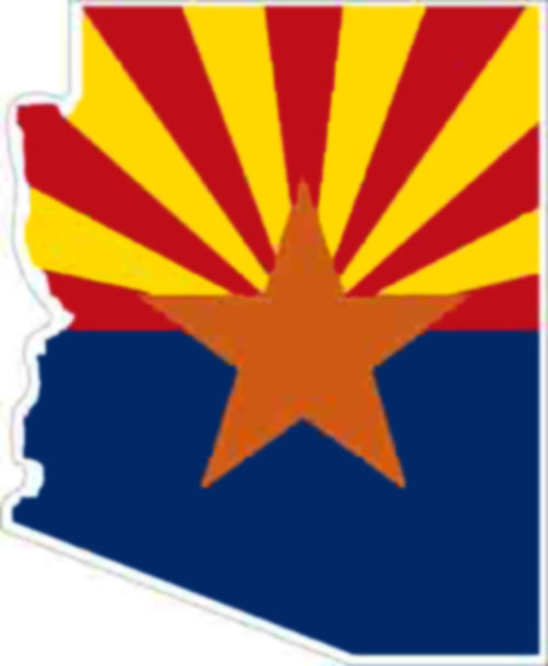Arizona State Flag Cut to Arizona Vinyl Sticker Decal - Etsy