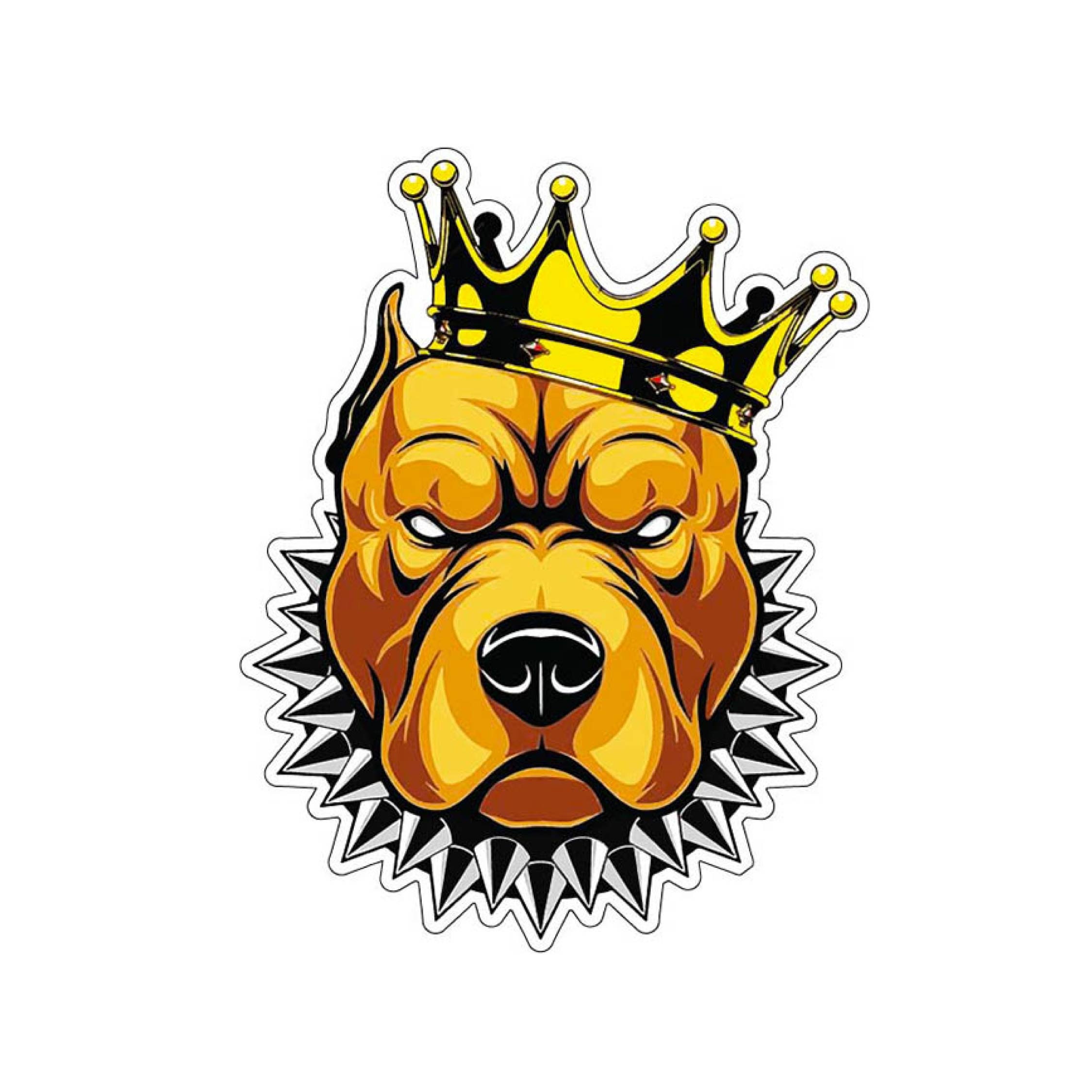 Pit Bull King Royal Dog Gold Crown Spikes Vinyl Sticker / Printed Vinyl ...