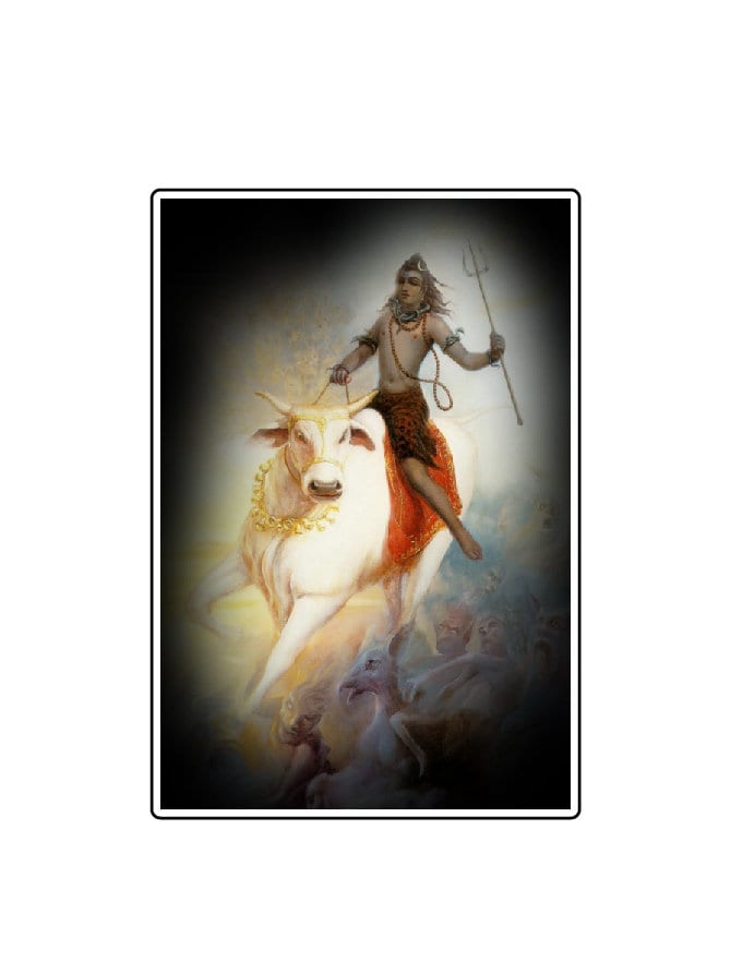 Lord Shiva Riding Nandi Vinyl Sticker / Printed Vinyl Decal for Car Van ...