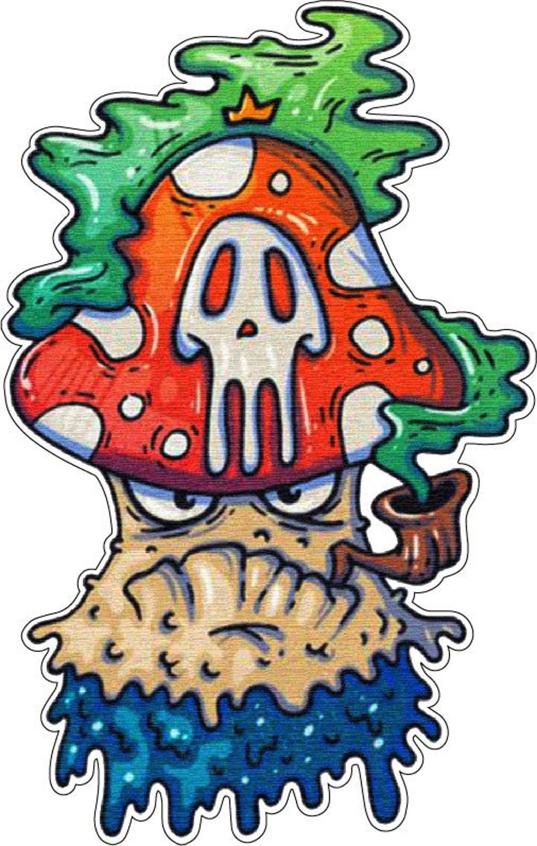 Poisonous Deadly Trippy Drippy King Mushroom Smoking Pipe Printed ...