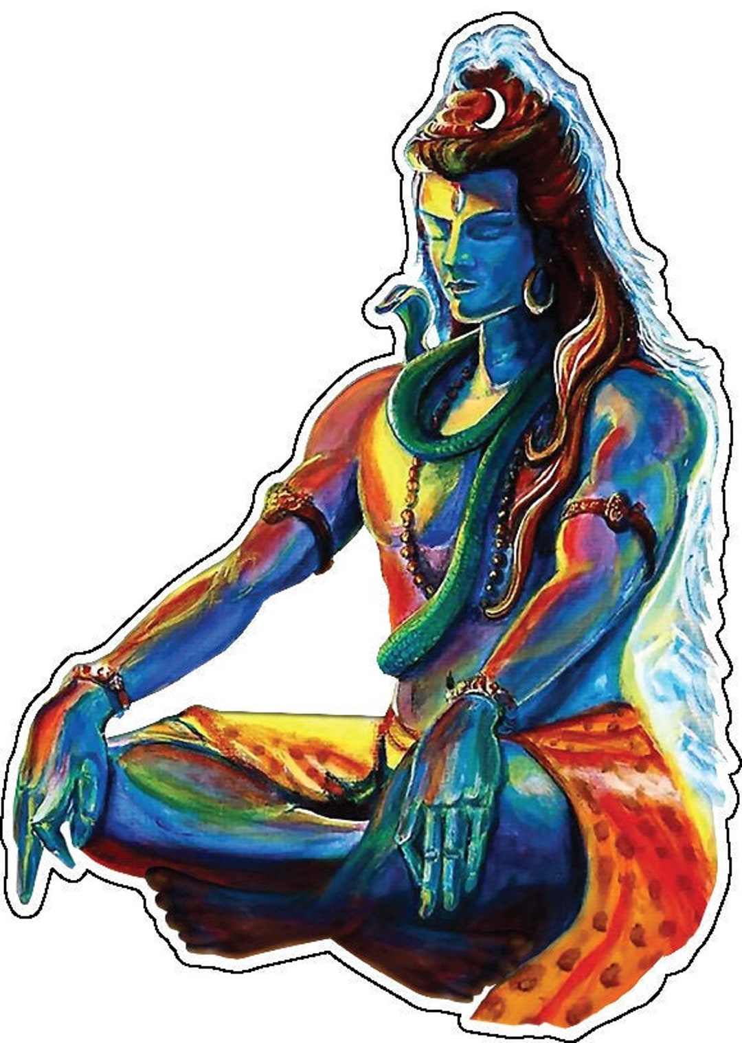 Lord Shiva In Deep Meditation Pop Art Vinyl Aufkleber / gedrucktes ...