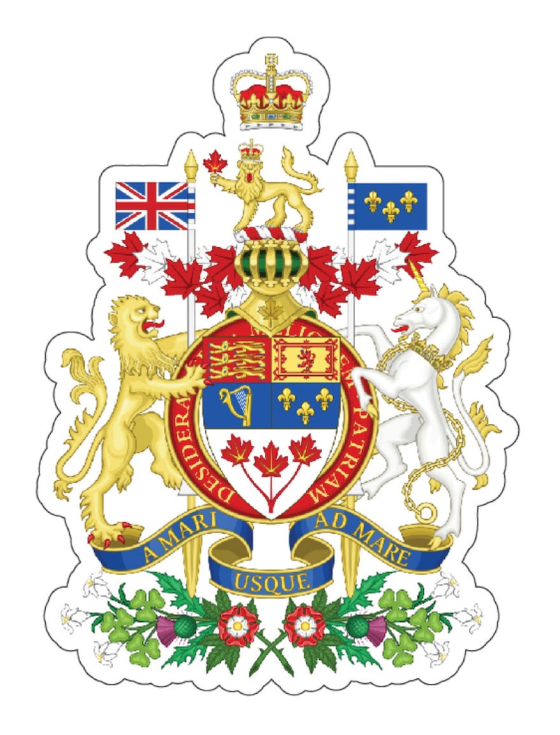 Canada Coat of Arms Emblem Wall Window Car Vinyl Sticker / Printed ...