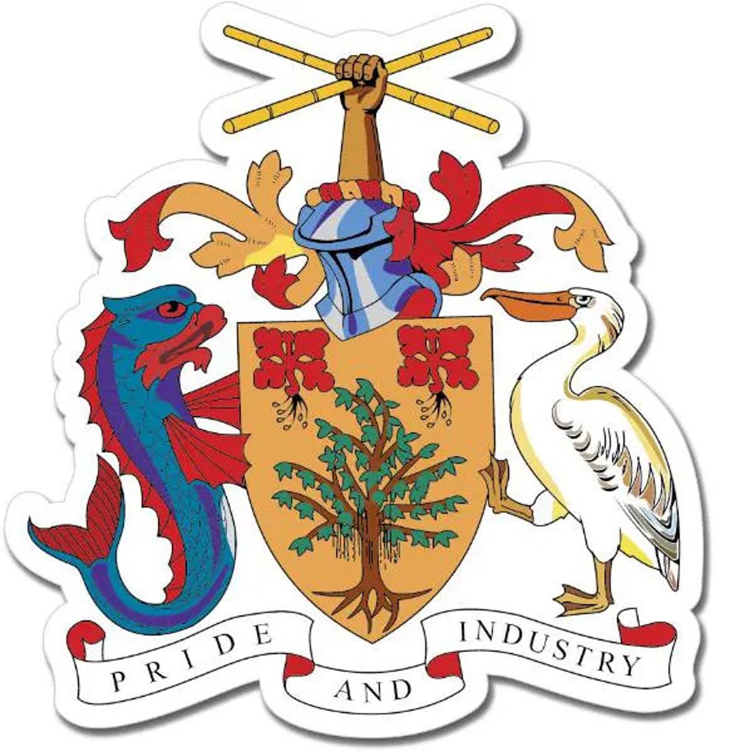 Barbados Coat of Arms Emblem Wall Car Vinyl Sticker / Printed Vinyl ...