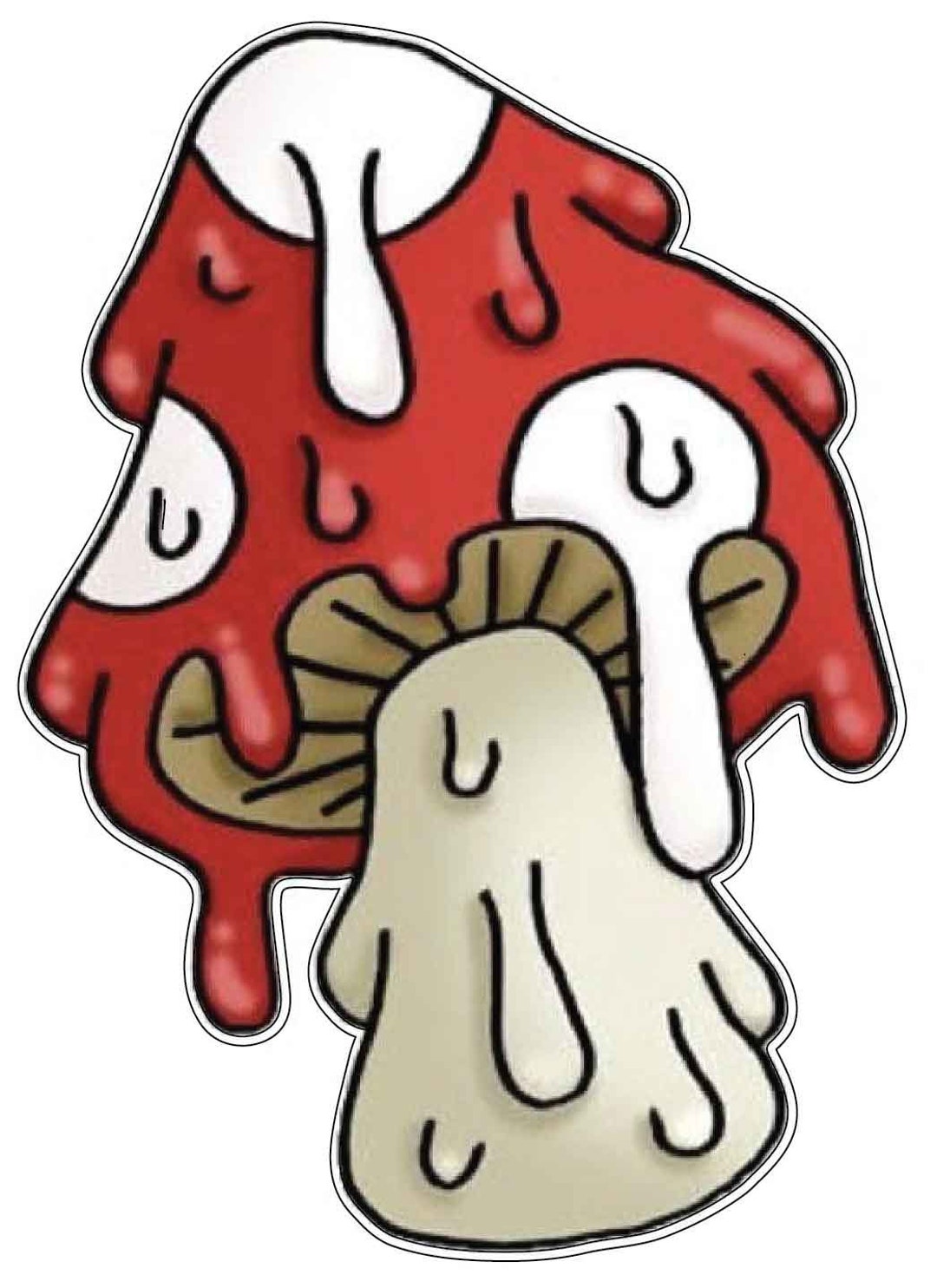 Drippy Trippy Melting Red Mushroom Psychedelic Drugs Stuff Vinyl ...