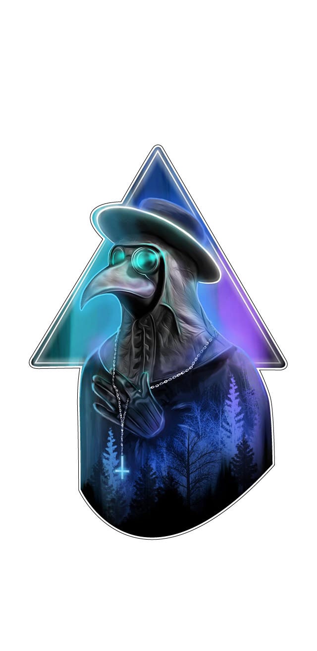 Plague Doctor Rosary Aesthetic Vaporwave Hardvapour Funk Neon Art Vinyl ...