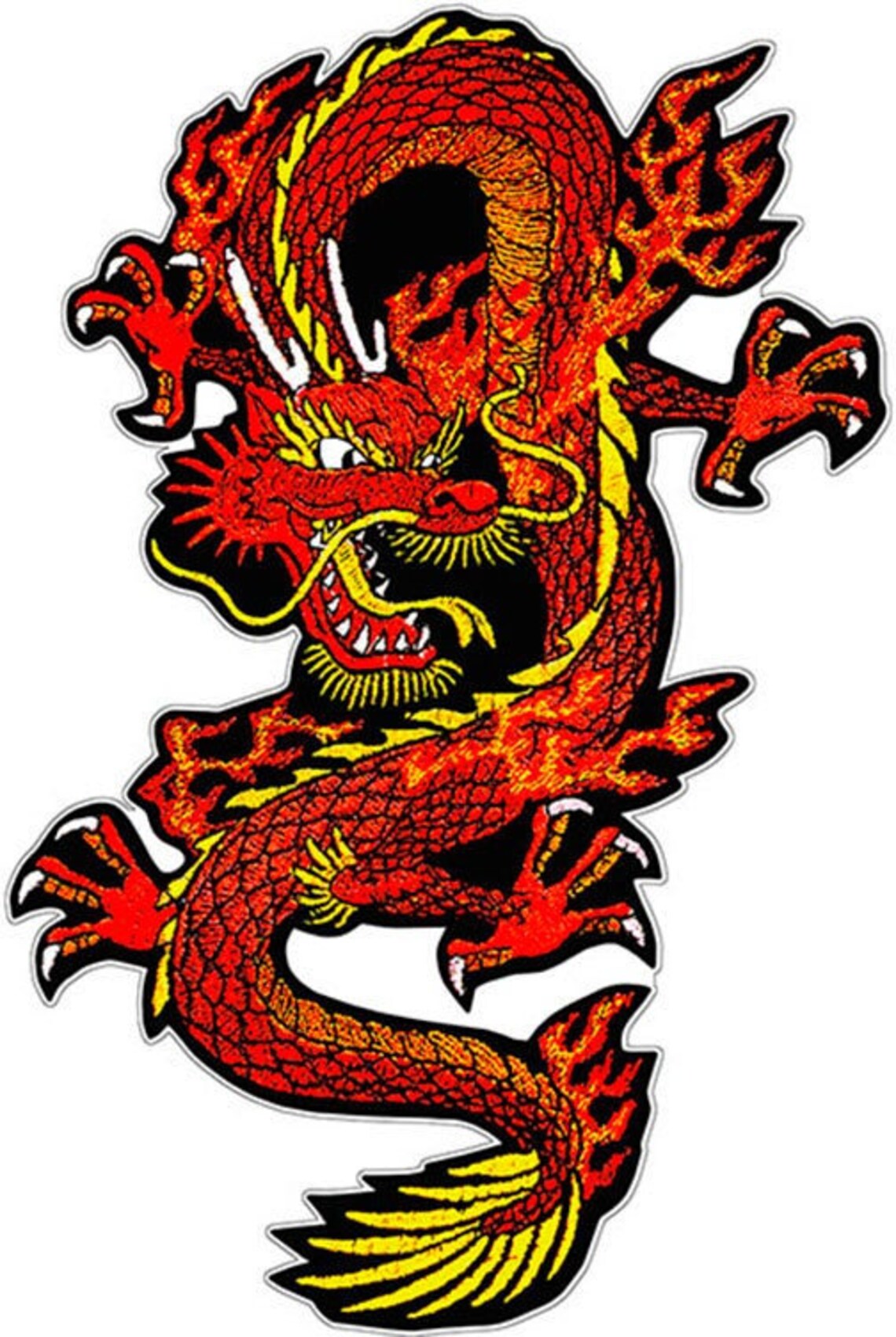 Red Dragon Orient Mythology China Symbol Vinyl Sticker /printed Vinyl ...