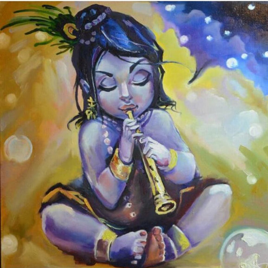 Krishna With Flute Art Vinyl Sticker /printed Vinyl Decal for Car Van ...