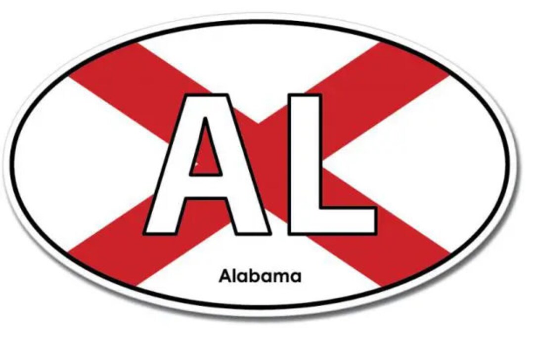 Alabama State AL Oval Flag Wall Window Car Vinyl Sticker Decal - Etsy