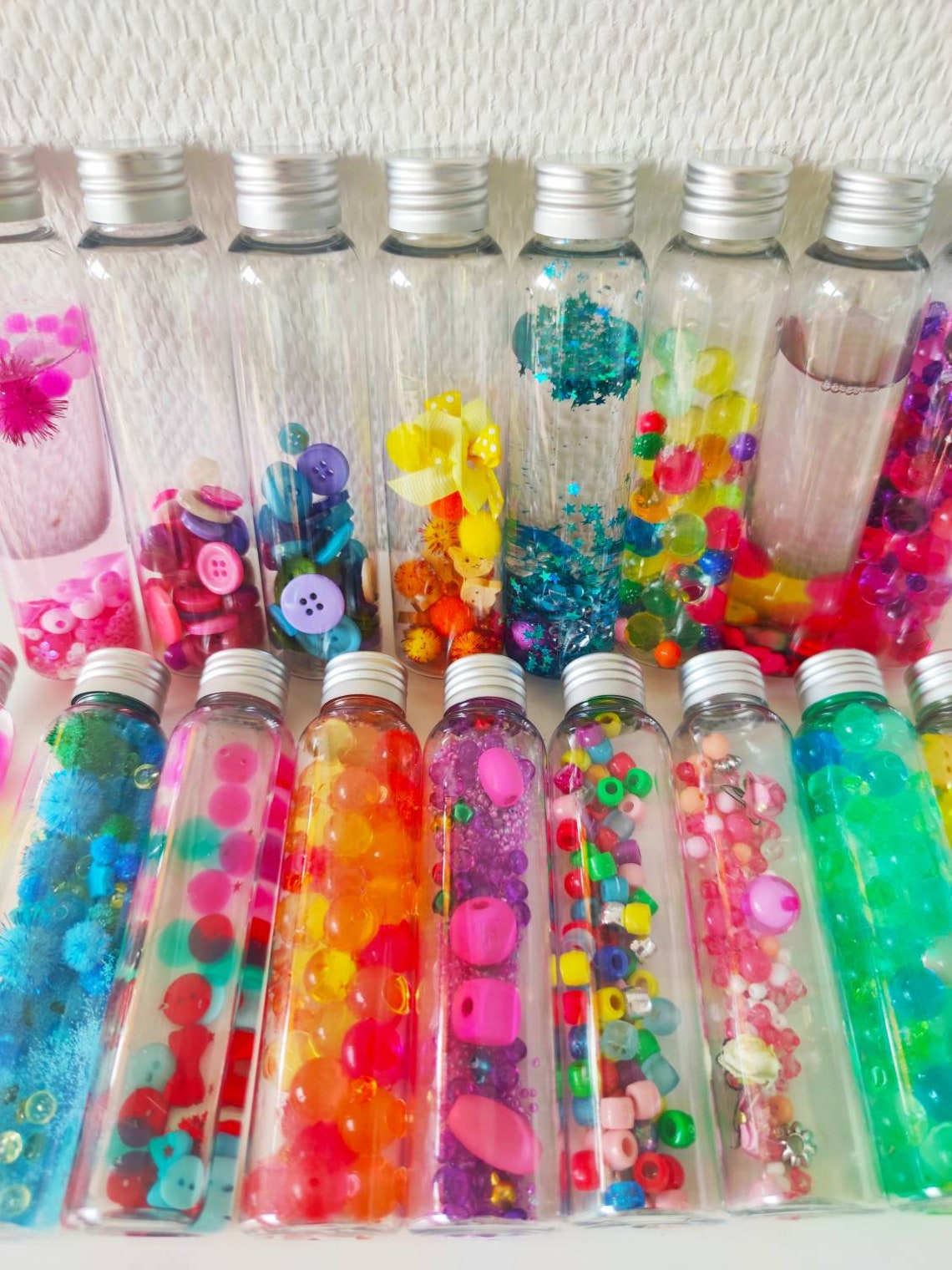 Lot of 17 very colorful sensory bottles. Toys of sensory and | Etsy