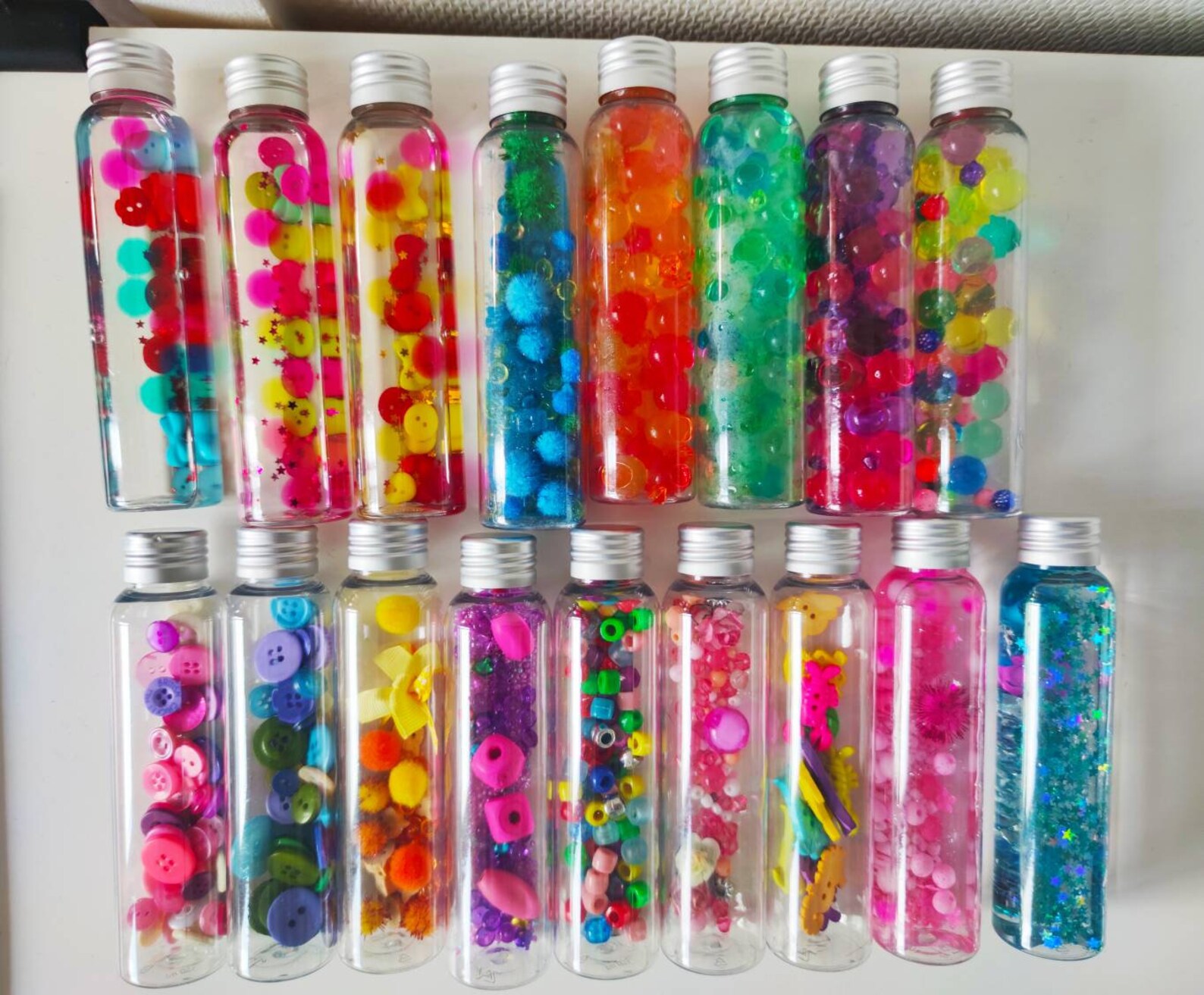 Lot of 17 very colorful sensory bottles. Toys of sensory and | Etsy