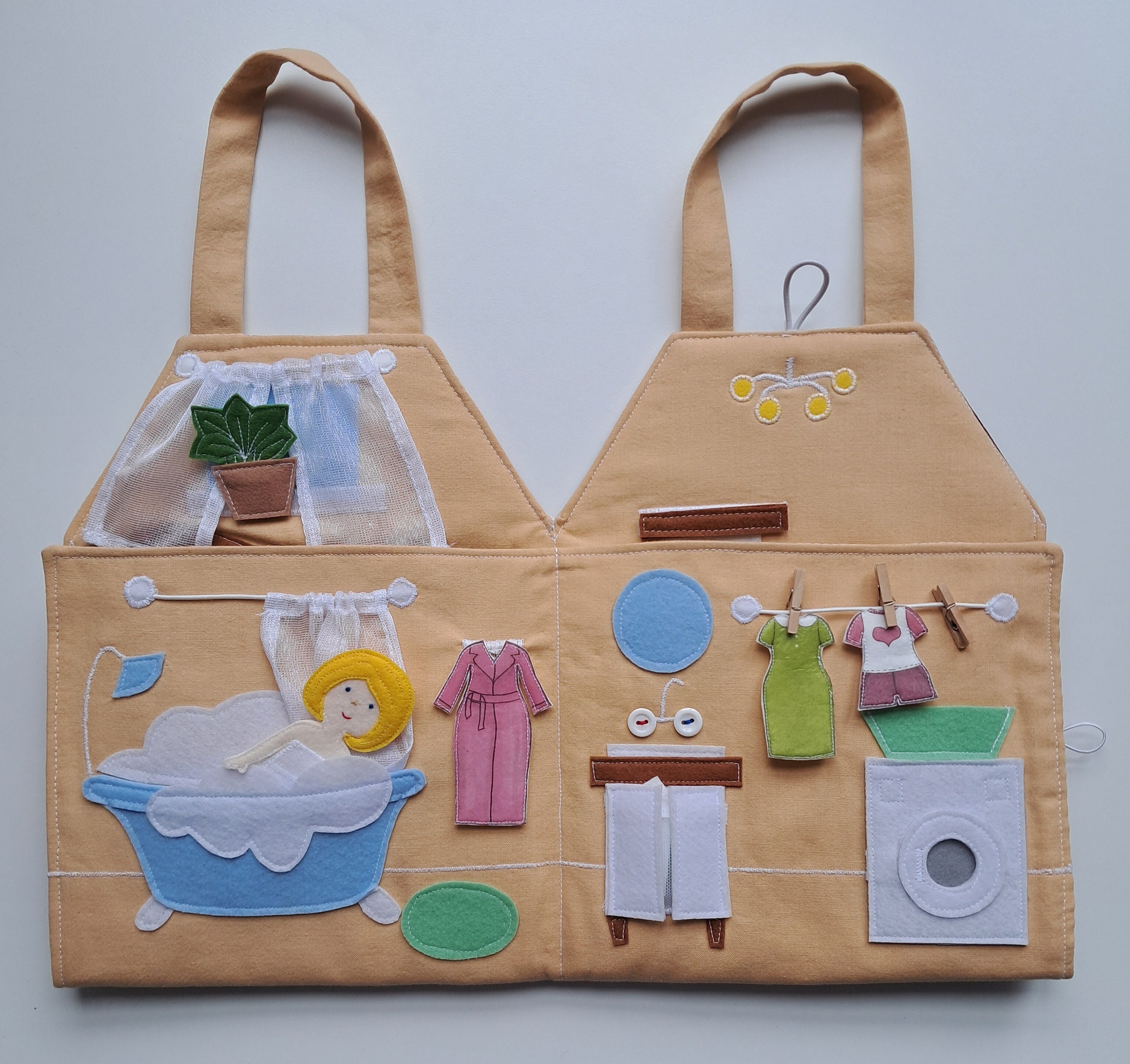 Doll House ,pattern and PDF Instructions for Sewing a Textile Dollhouse ...