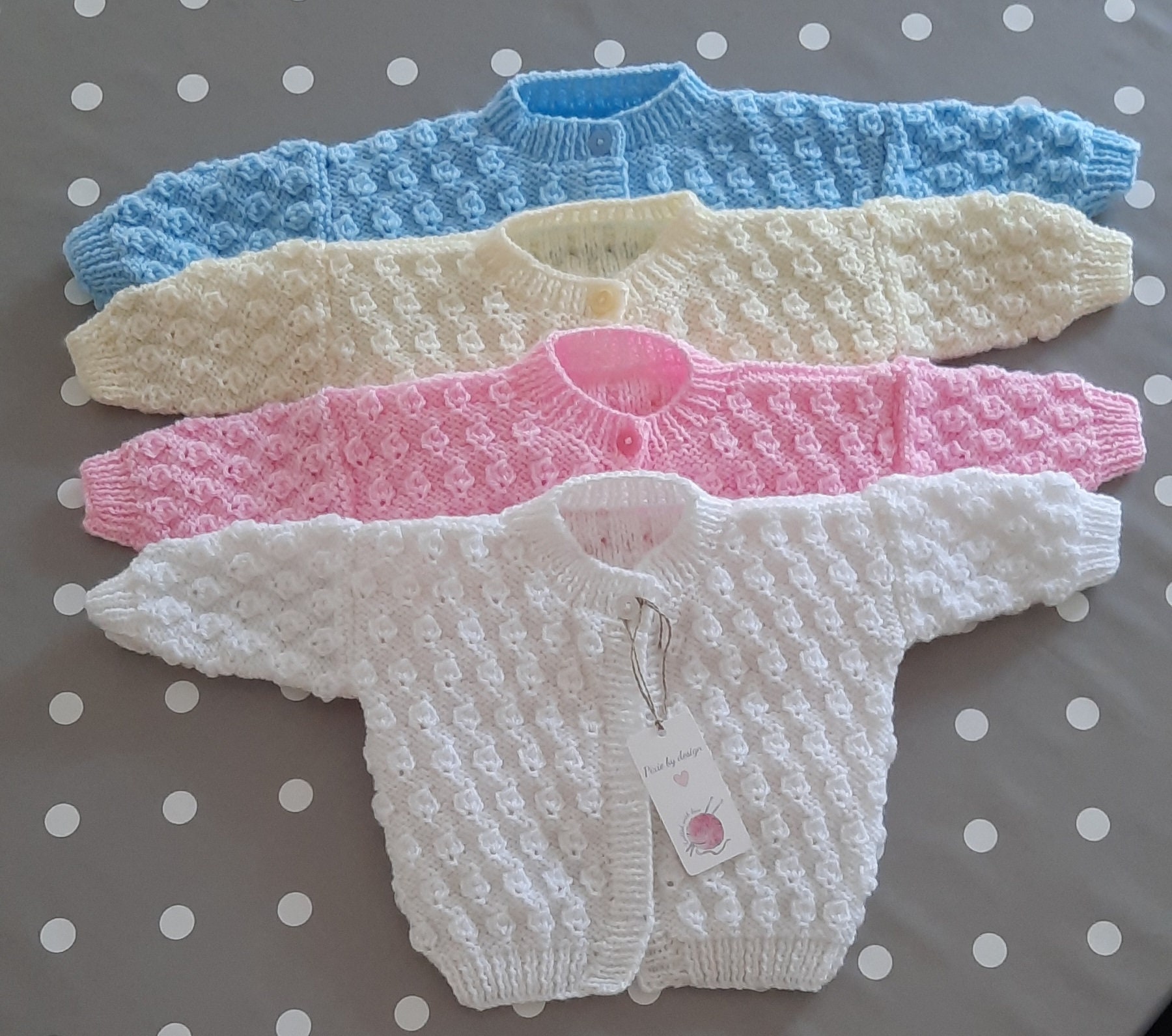 Beautiful, Hand Knitted, Soft and Cosy Baby Cardigan in a Range of ...