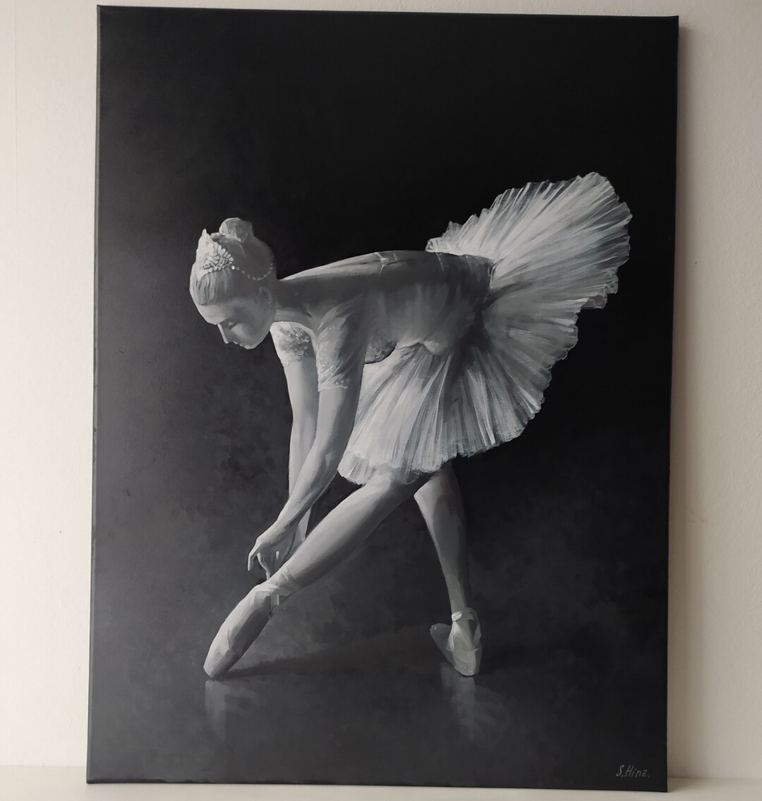 Ballerina. Original Oil Painting on Canvas 80x60x2cm. Ballet. 100% Hand ...