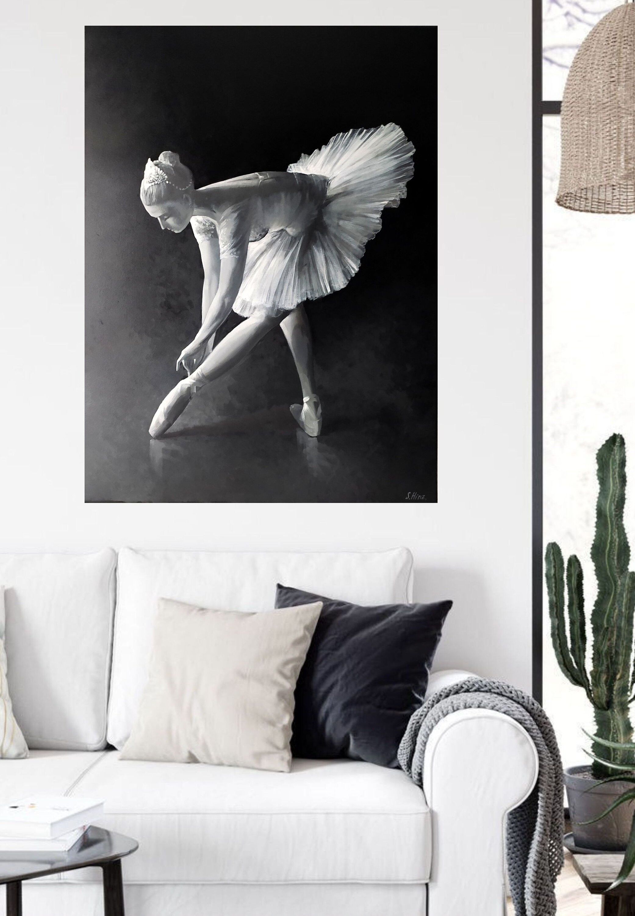 Ballerina. Original Oil Painting on Canvas 80x60x2cm. Ballet. 100% Hand ...