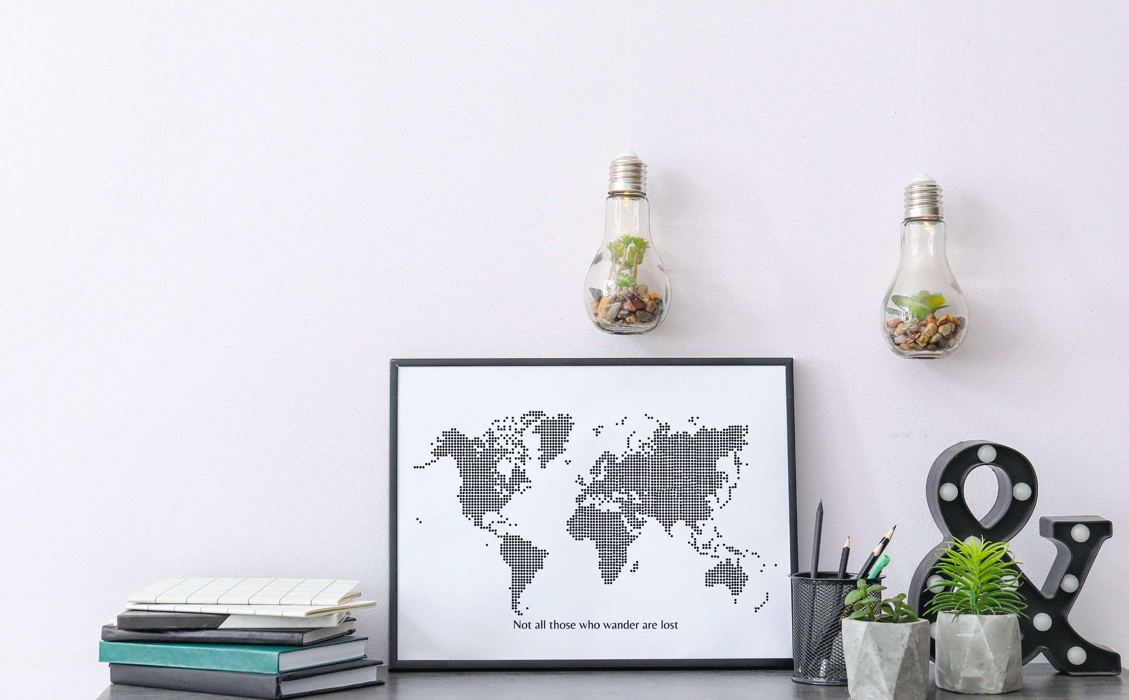 Custom PRINTABLE Dotted World Map Poster With Quote, Unframed Digital ...