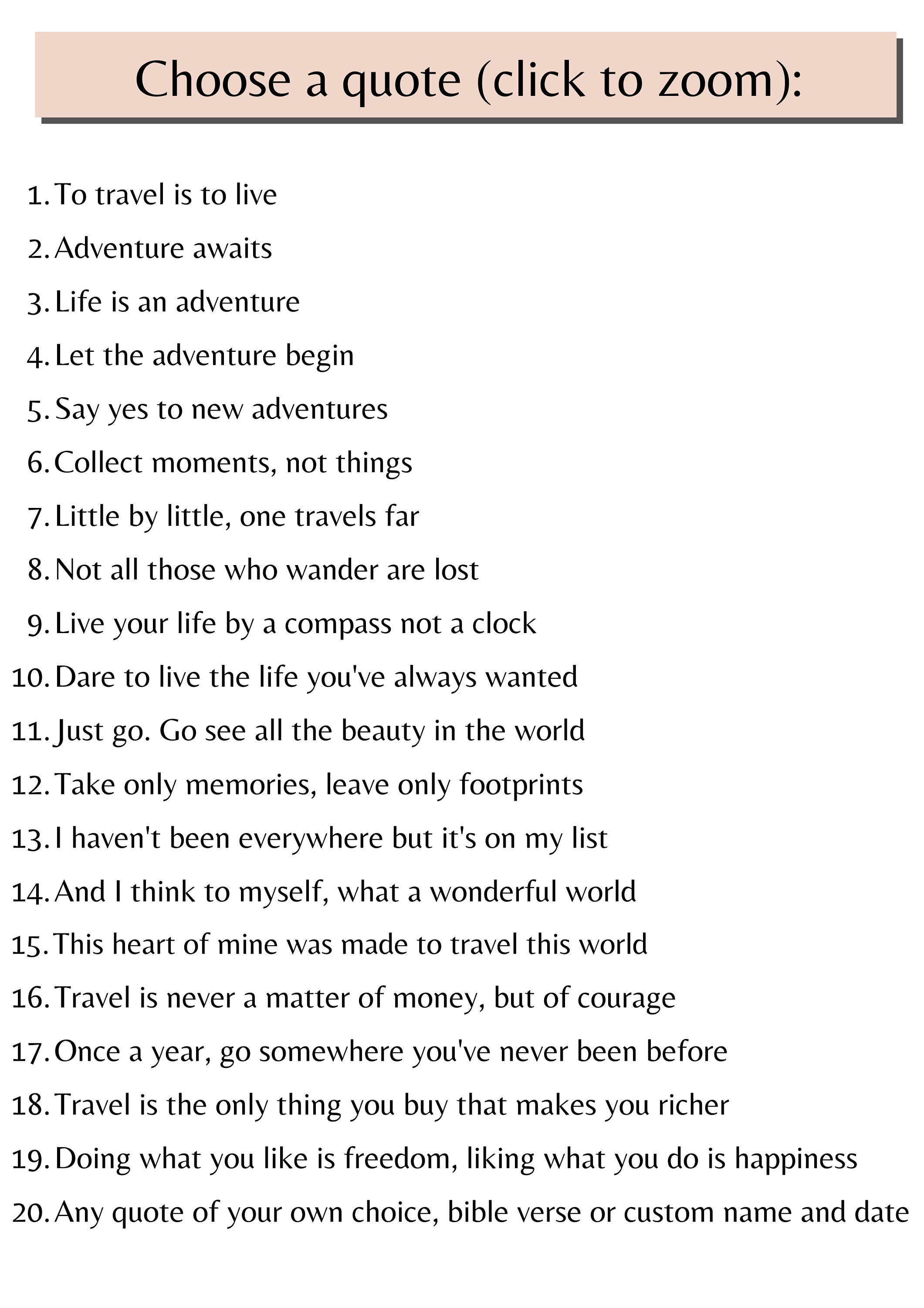 Custom PRINTABLE Dotted World Map Poster With Quote, Unframed Digital ...