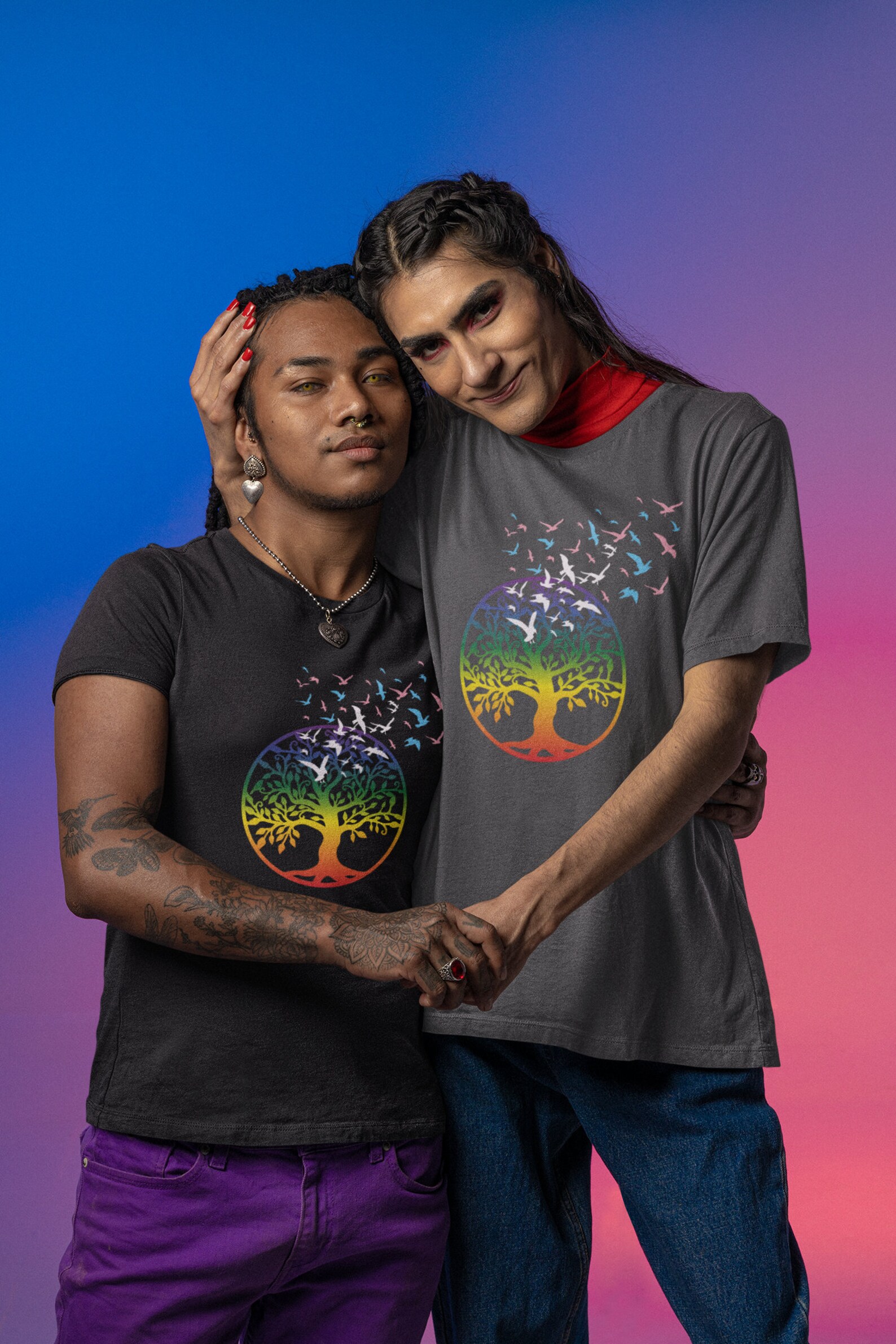 Subtle Trans Pride Shirt Sacred Tree of Life Bird Shirt FTM - Etsy