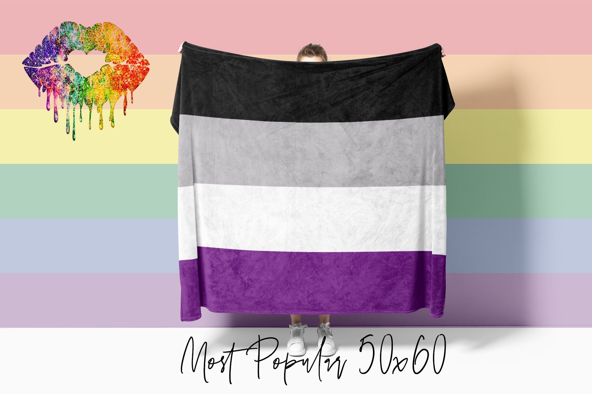 Asexual Pride Flag Blanket Ace Pride Flag Asexual Flag Colorful Blanket ...