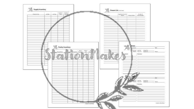 Canning Planner & Recipe Booklet | Printable Template Balloon Theme ...