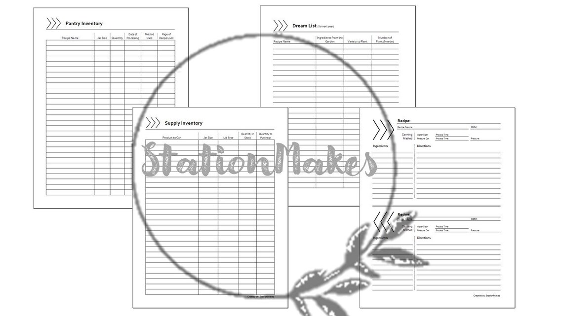 Canning Planner & Recipe Booklet | Printable Template | Home ...