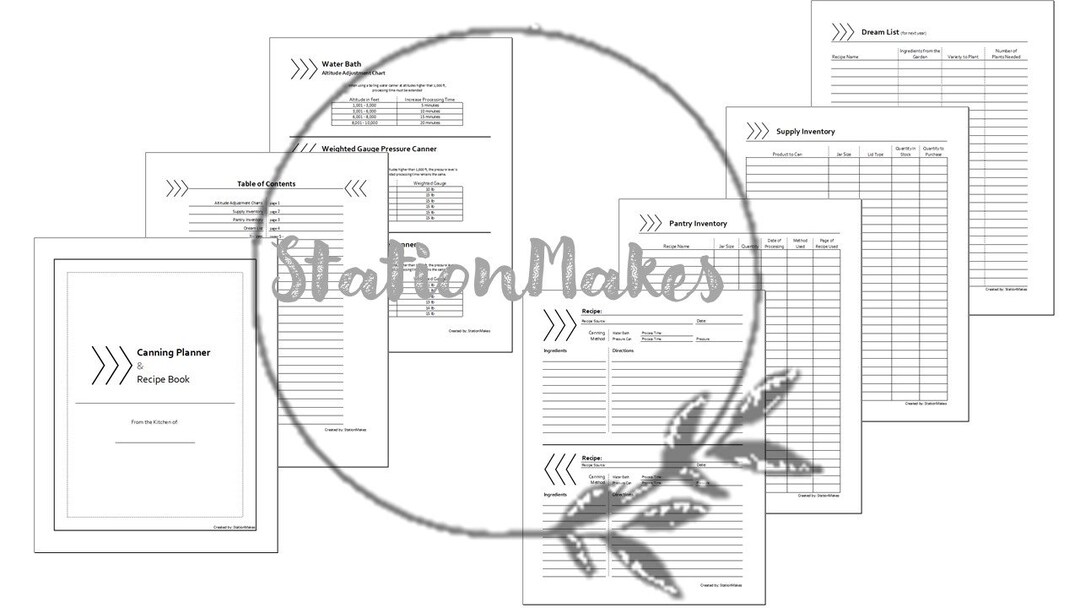 Canning Planner & Recipe Booklet | Printable Template | Home ...