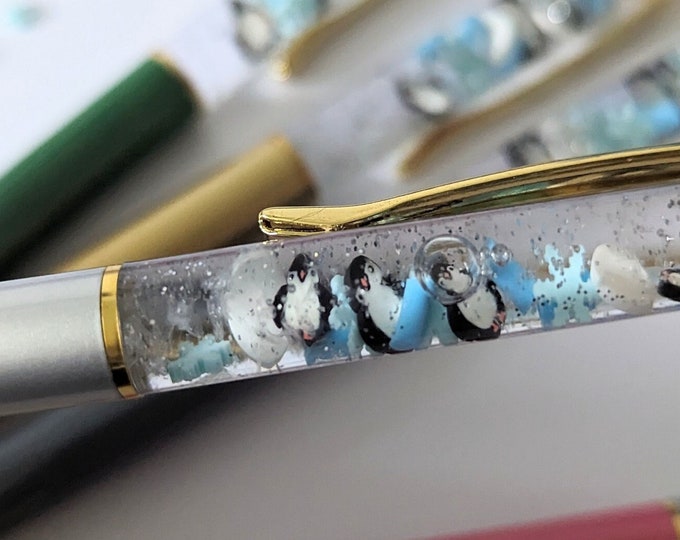 Winter Snow Globe Pen Floating Penguins Snowflakes Winter Wonderland - Etsy