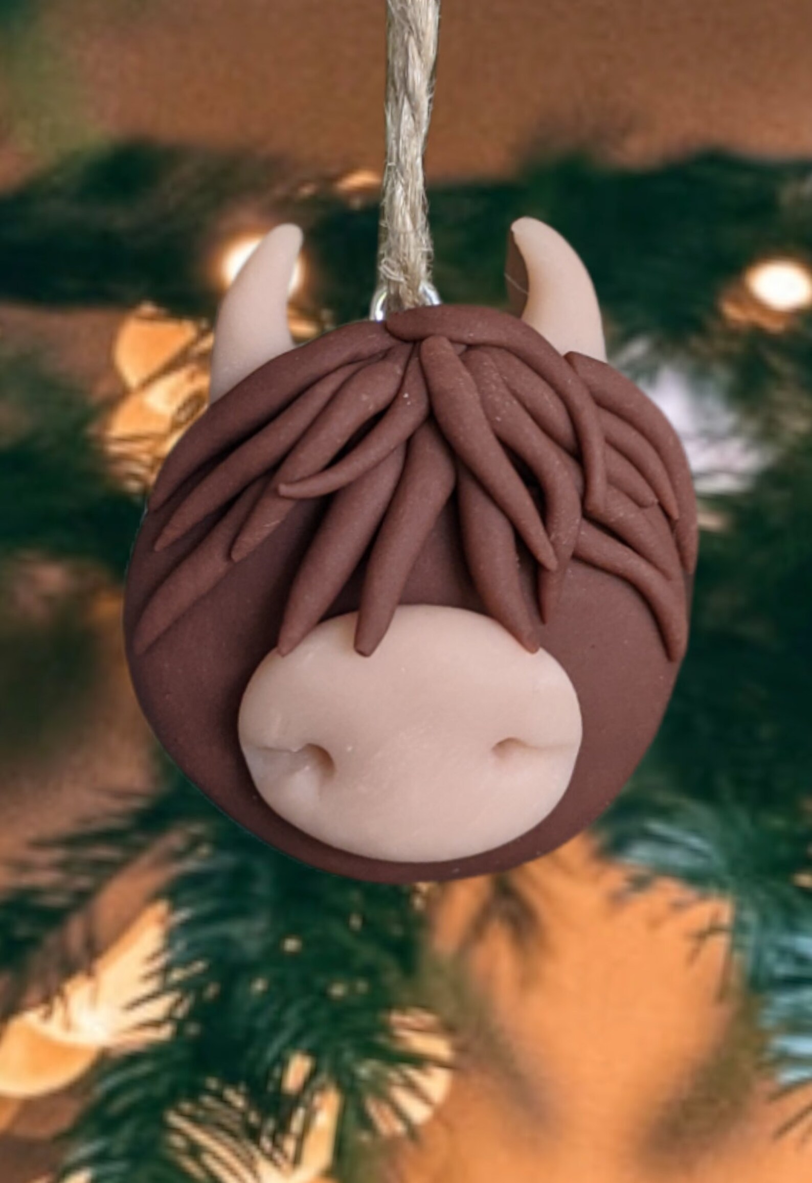 Highland Cow Clay Decoration Hanging Tree Christmas - Etsy