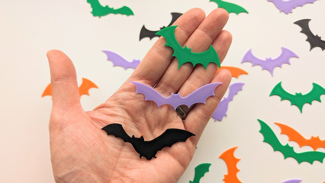 Large Bat Confetti Table Decor 3D Printed Halloween Gothic Decorations ...