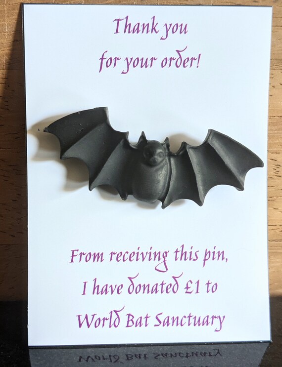 Bat pin badge brooch polymer clay baby bat | Etsy